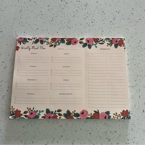 Rifle Paper Co. | Kitchen | Rifle Paper Co Weekly Meal Planner | Poshmark